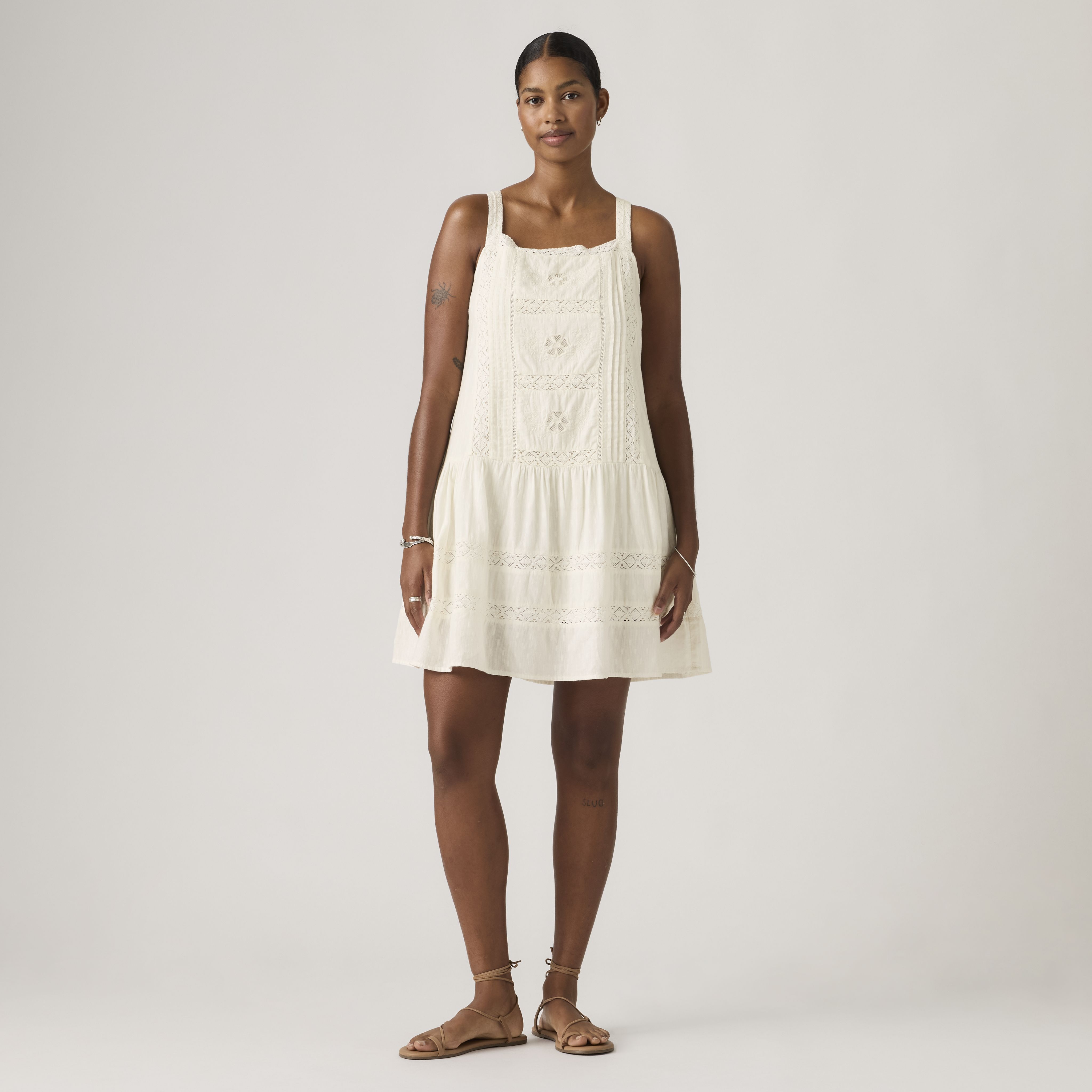 LEVI'S Levi's Kate Mini Dress with Square Neckline and Tiered Design